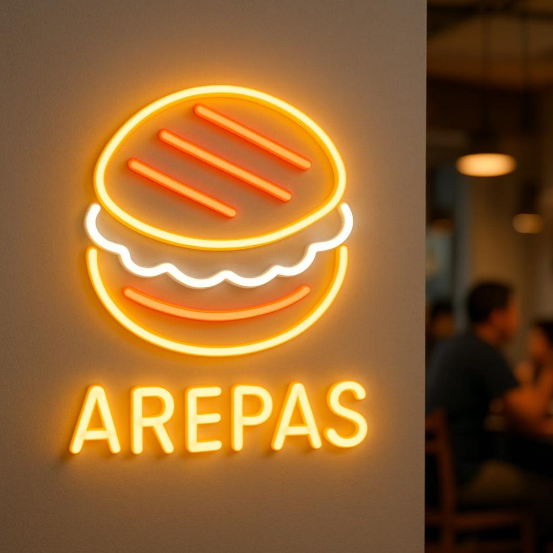 Arepas Neon Sign. Restaurant Light. Traditional Latin American Corn ...