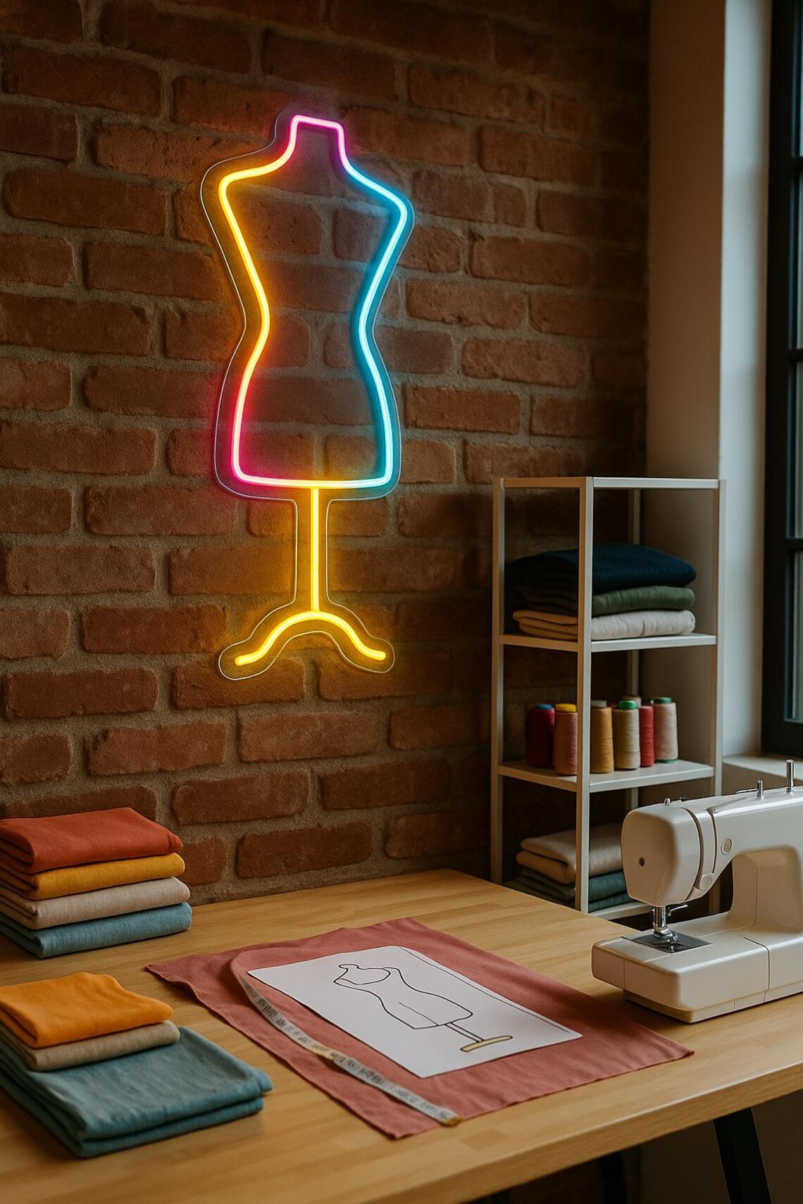 Tailor Mannequin Neon Sign. LED Decor for Tailoring Studio. Neon Decor ...