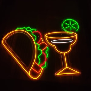 Taco Neon Sign, Tacos Led Light, Mexican Neon Lights, Mexican Food Led ...