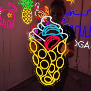 Bubble Waffle Neon Sign, Hong Kong Street Food Led Sign, Puffle Waffles ...