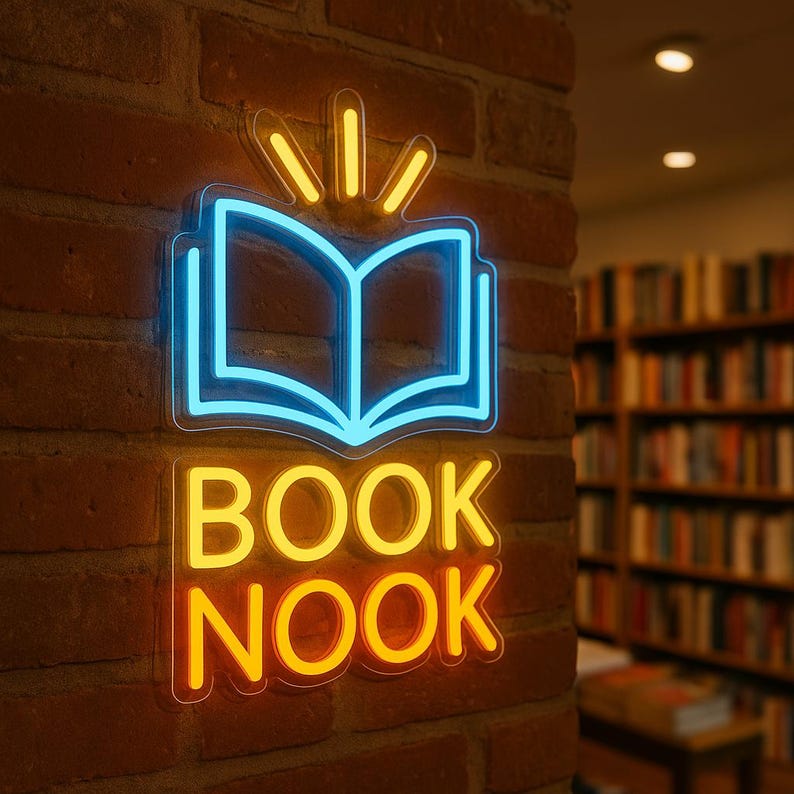 Custom Bookstore Neon Sign. Read More, Book Lover, Just One More ...