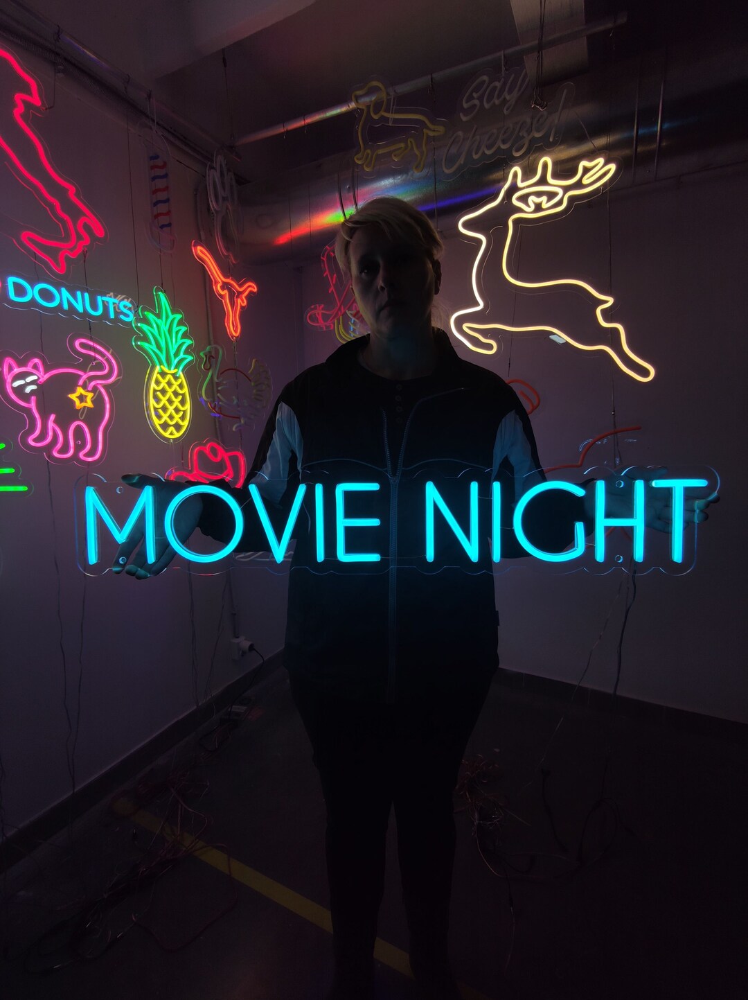 Movie Night Neon Sign, Led Cinema Sign, Light Home Theater Sign, Neon ...