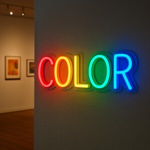 Custom Neon Sign for Art Galleries. Palette and Brush Art, Color, Dove ...