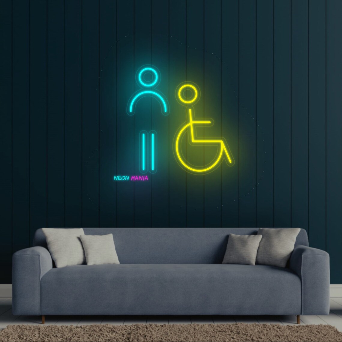 Toilet Neon Sign WC Signs Led Neon Custom Toilet Symbol Led - Etsy