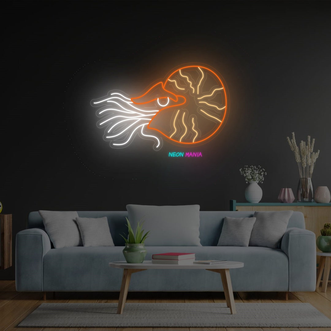 Nautilus Neon Sign, Custom Mollusc Led Light Sign, Seaworld Animal Led ...