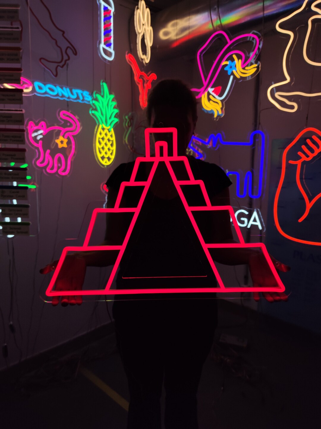 Pyramid Inca Neon Sign, Stone Pyramid Led Light, Egyptian Pyramid Led ...