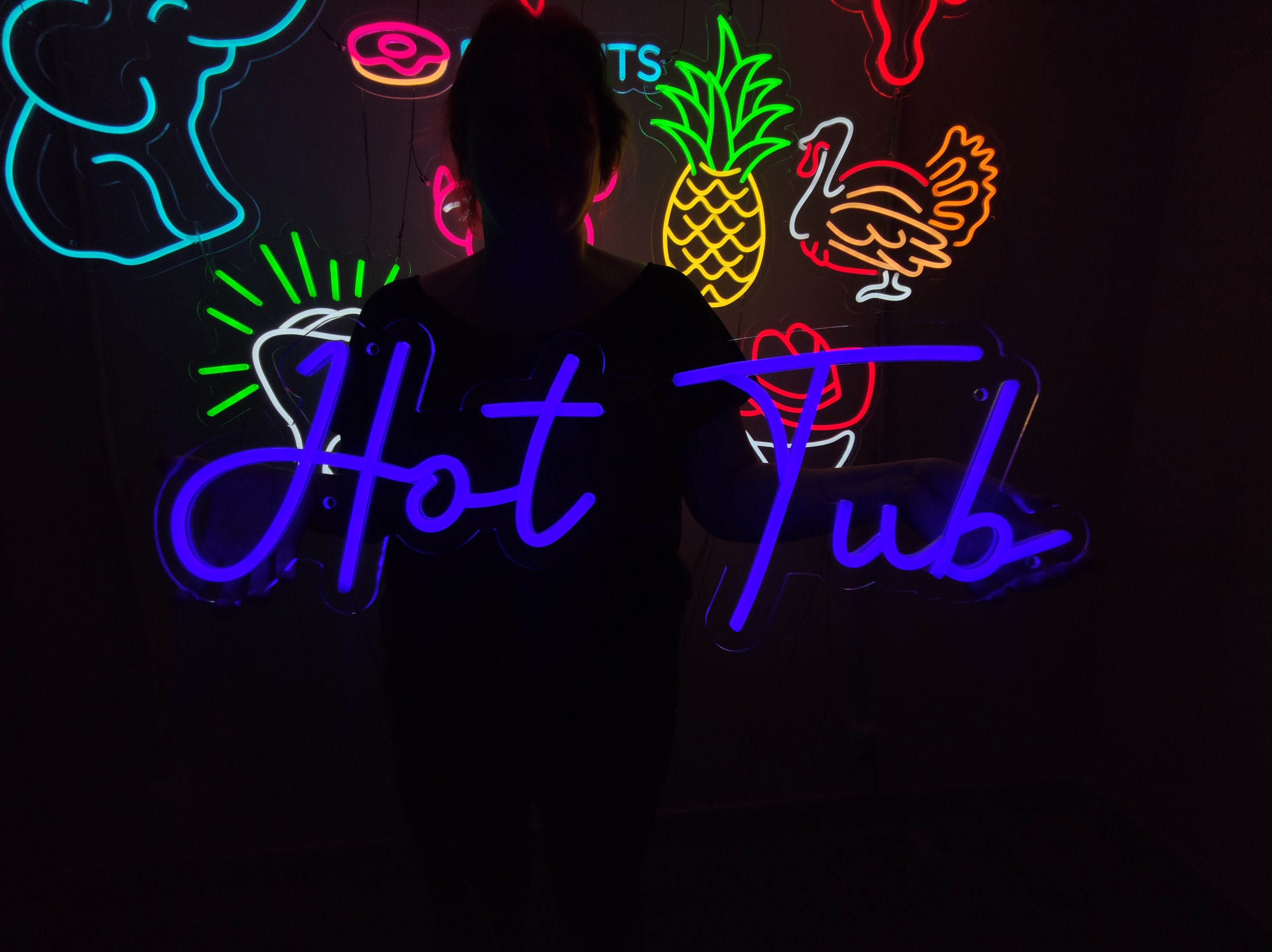 Hot Tub Neon Sign, Hot Tub Led Light, Custom Neon Light Sign, Garden ...