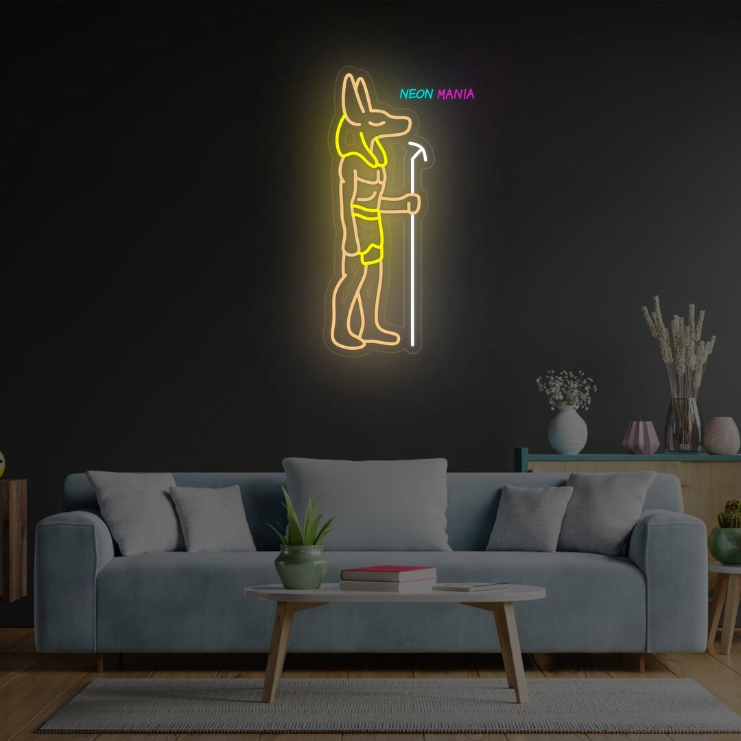 Anubis Neon Sign: the Egyptian Death God With Dog Head. Egypt Led Decor ...