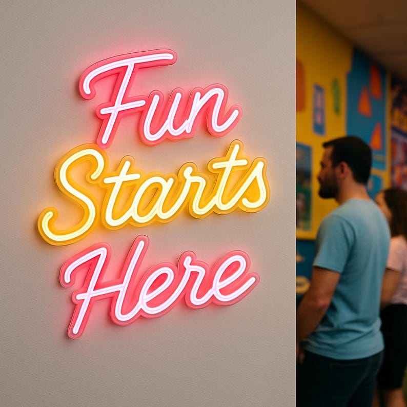 Children's Entertainment Centers Neon Sign. Quest Rooms for Children ...