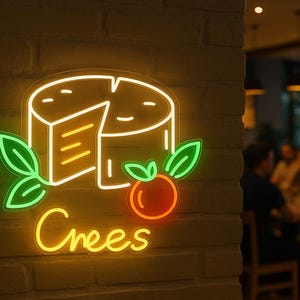Camembert Cheese Neon Sign: Light up Your Cheese Shop. Cheese Light ...
