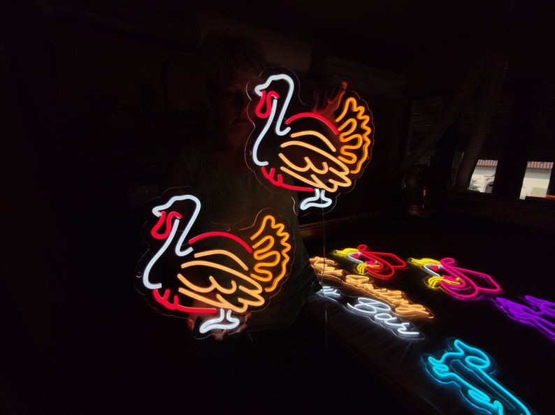 Turkey Neon Sign, Thanksgiving Day Led Light Sign, Turkey Neon Light ...