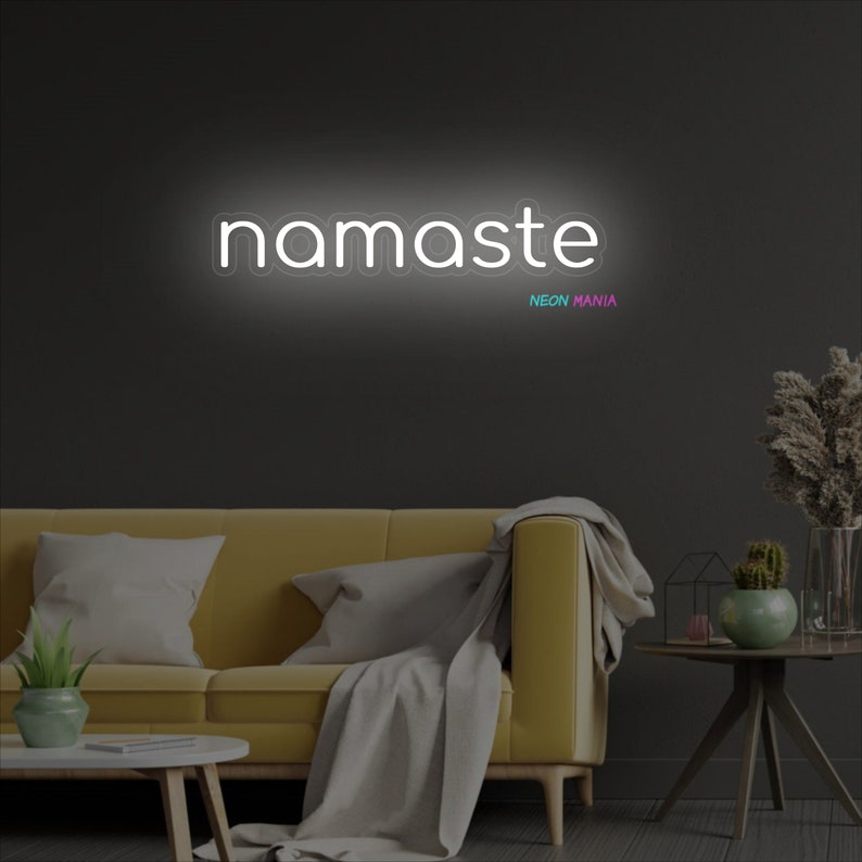 Namaste Neon Sign, Yoga Led Light Sign, Custom Led Sign for Yoga Studio ...