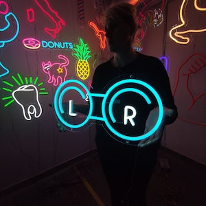 Eyeglasses for Vision Testing Neon Sign, Vision Led Neon, Eyeglasses ...