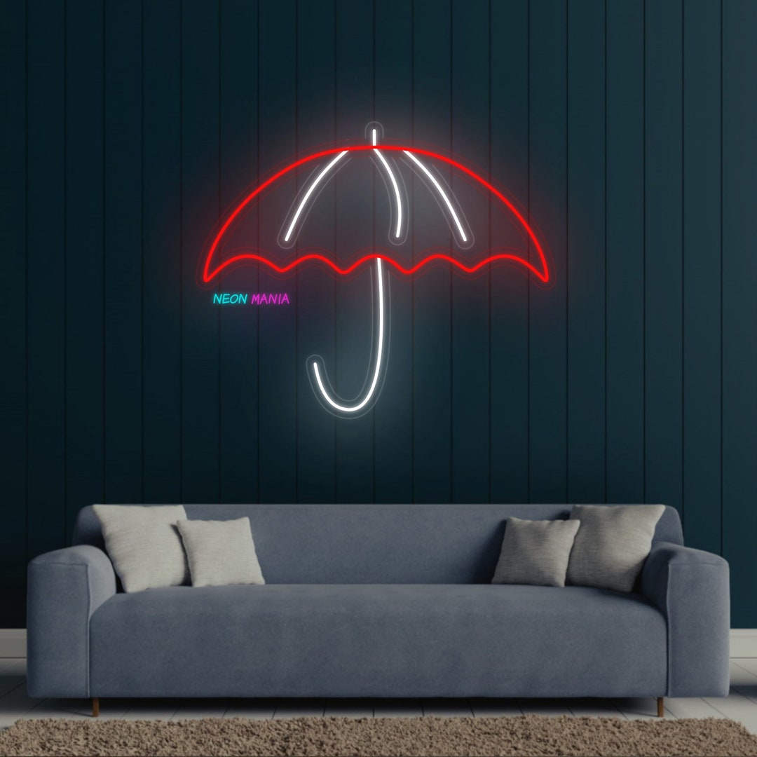 Umbrella Led Light Sign, Umbrella Decor Neon Light, Rain Protection ...