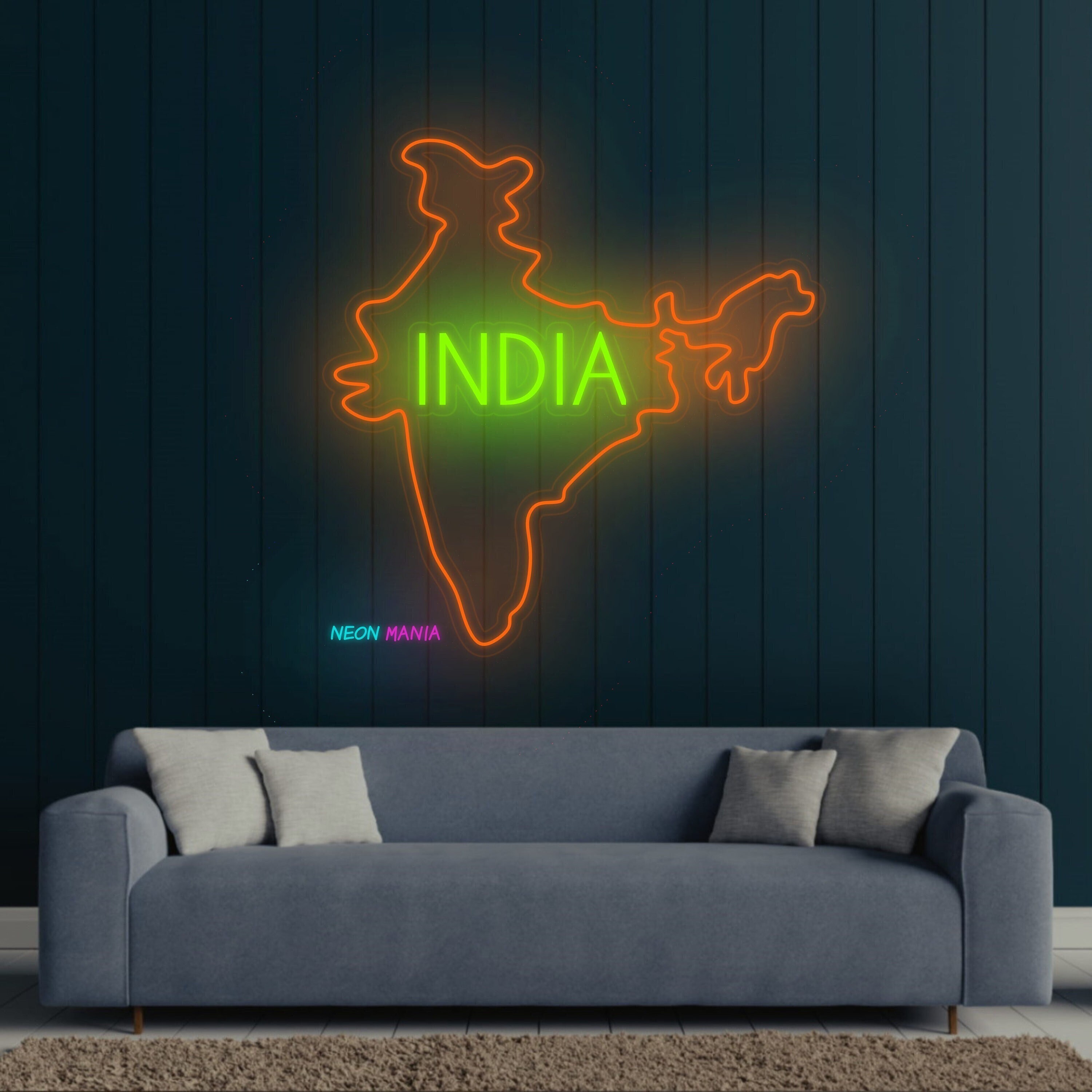India Map Neon Sign Republic of India Led Neon Custom - Etsy Canada