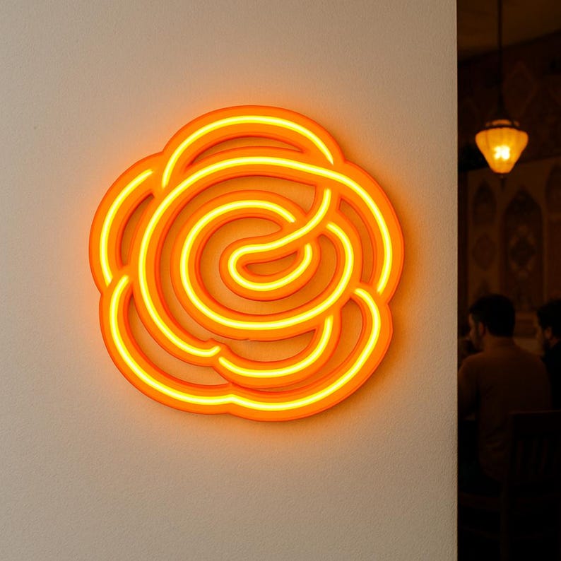 Jalebi Neon Sign. Syrupy Dessert Light. Cafe Led Sign. Indian Cuisine ...