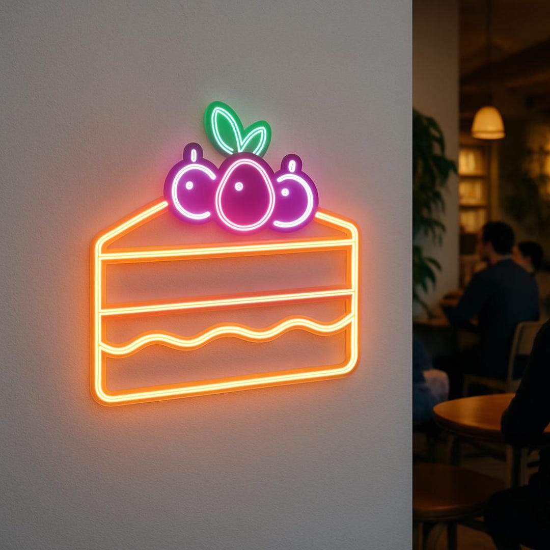 Cake Neon Sign. Coffee Shop Light. Dessert Led Sign. Gift Idea for ...