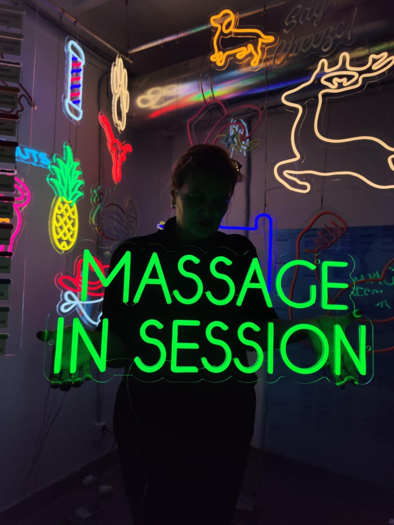 Massage in Session Neon Sign: Light up Your Massage Salon. Spa Salon ...