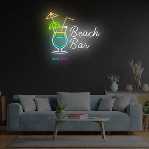 Beach Bar Neon Sign: Light up Your Bar. Cocktail Light Sign - Etsy