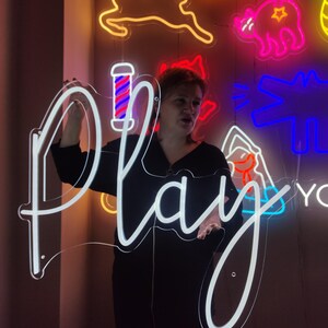 Play Neon Sign, Play Led Light, Custom Kids Room Decor Light, Man Cave ...