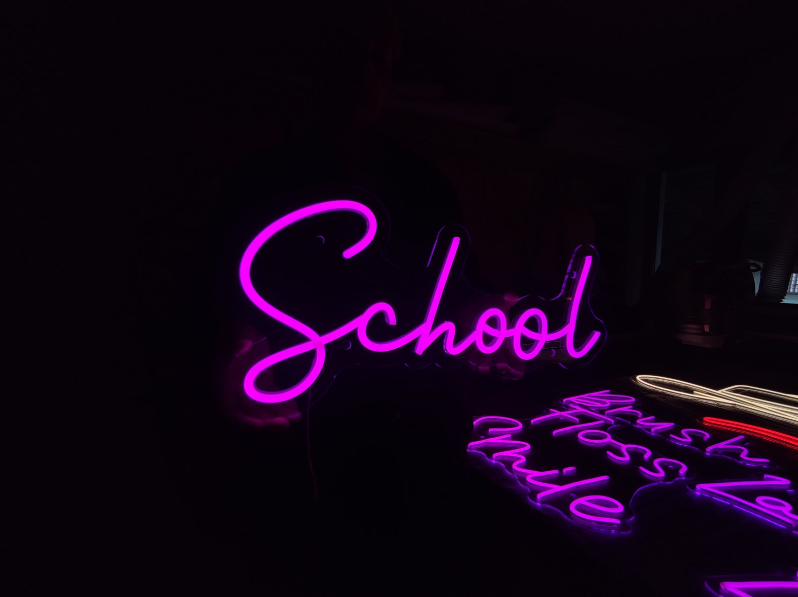 School Neon Sign, Custom Inscription School Decor Light Sign, Gift for ...