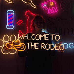 Welcome to the Rodeo Neon Sign, Rodeo Led Sign, Western Decor Neon ...