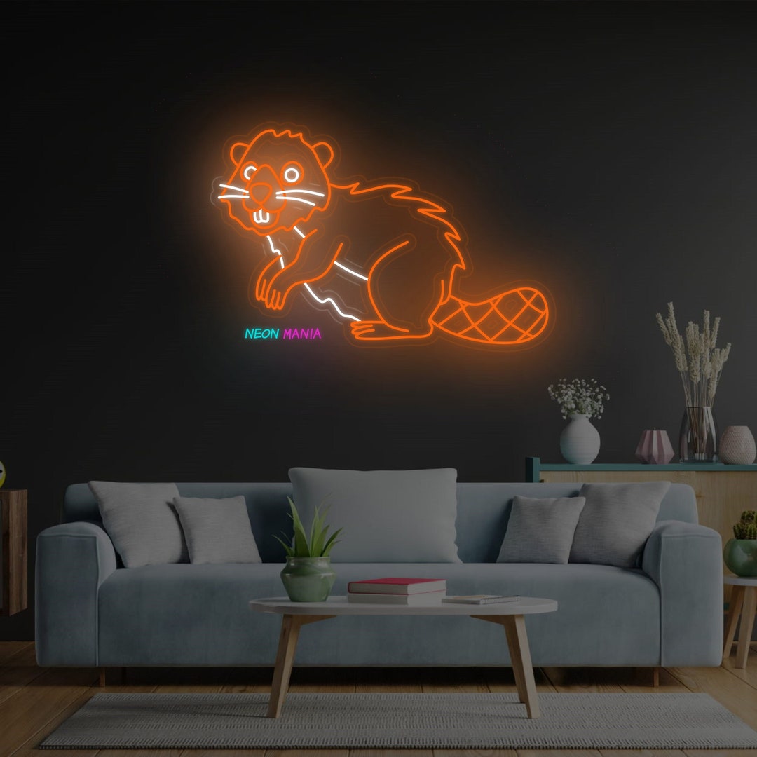Beaver Neon Sign, Animal Led Sign, Rodent Light Sign, Custom Cute ...