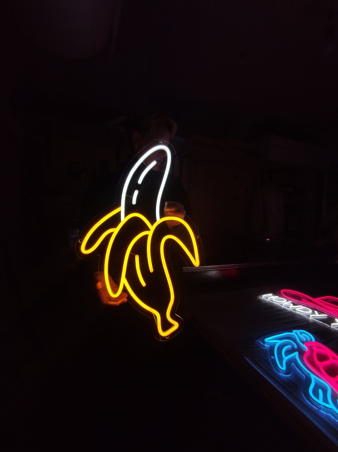 Banana Neon Sign, Half Peeled Banana Led Neon Light for Kitchen, Cafe ...