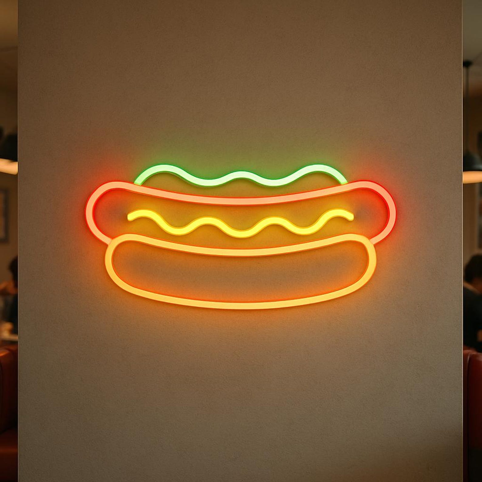 Hot Dog Neon Sign. American Kitchen Light. Fast Food Led Sign. Cafe ...