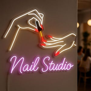 Nail Studio Neon Sign. Beauty Salon LED Decor. Manicure Salon Neon ...