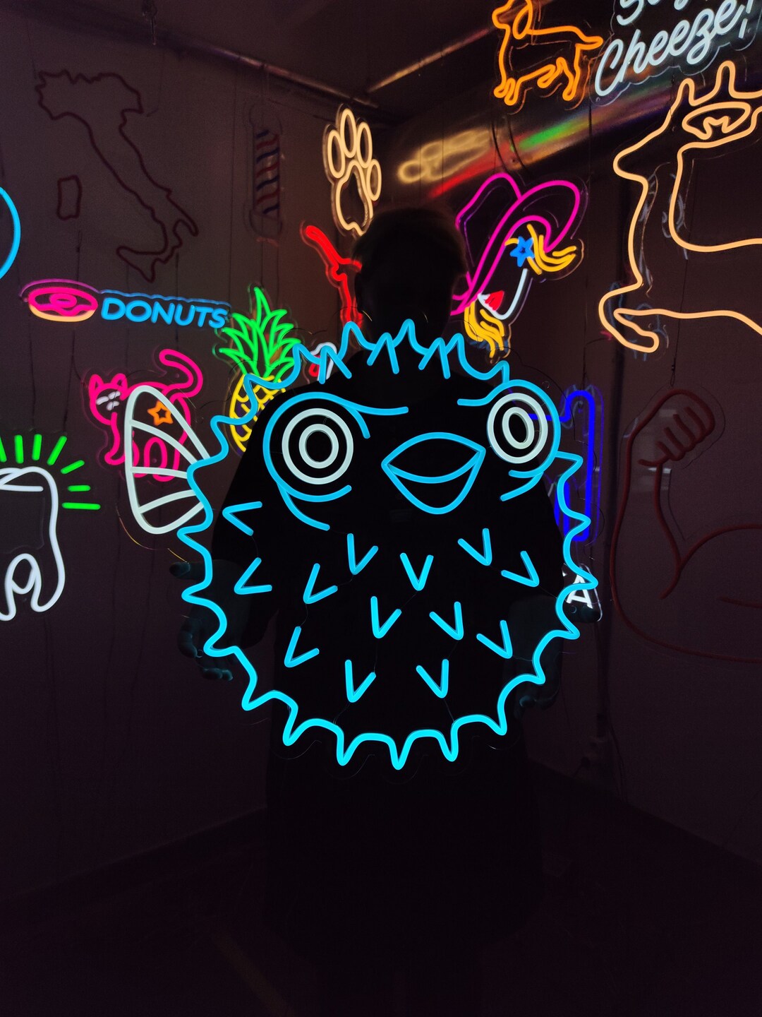 Puffer Fish Neon Sign, Fish Led Sign, Blowfish Light Sign, Fugu Led ...