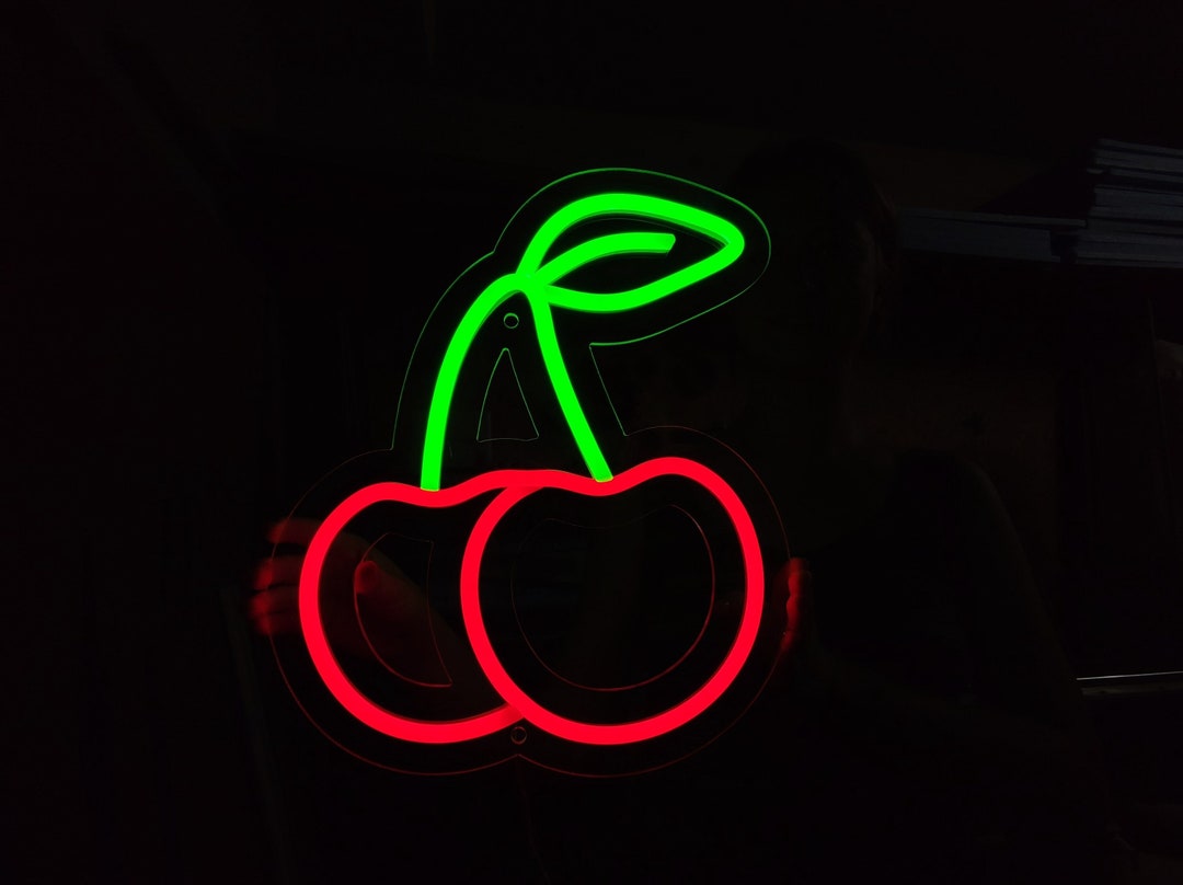 Сherry Neon Sign Fruit Neon Light for Kitchen Decor Custom - Etsy