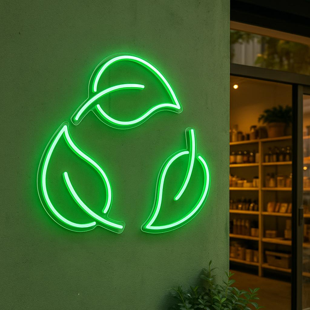 Recycling Sign Neon Sign. LED Eco Shop Decor. Sorting Stations Neon ...