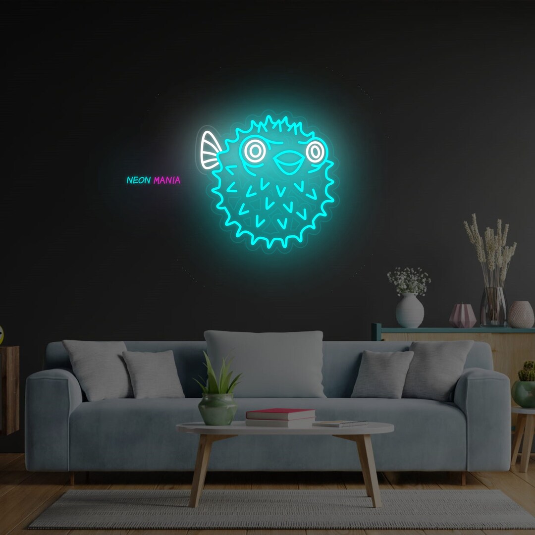Puffer Fish Neon Sign, Fish Led Sign, Custom Ocean Animal Neon Light - Etsy