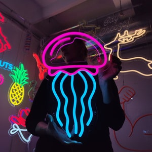 Jellyfish Neon Sign, Custom Fish Led Light Sign, Seaworld Animal Led ...