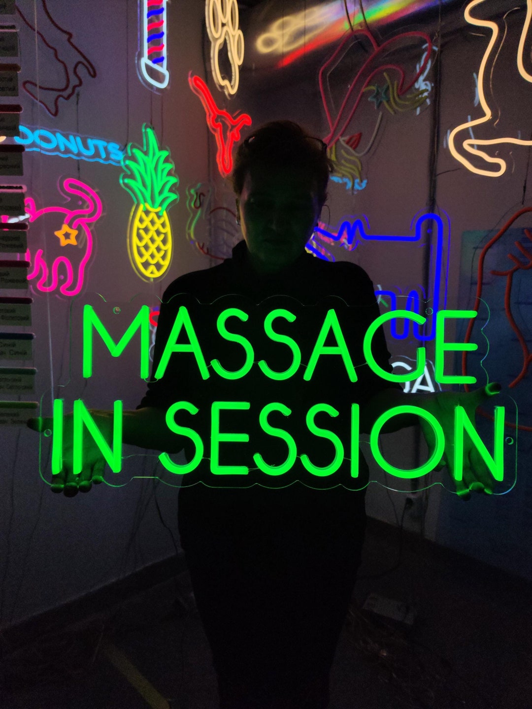 Massage in Session Neon Sign: Light up Your Massage Salon. Spa Salon ...