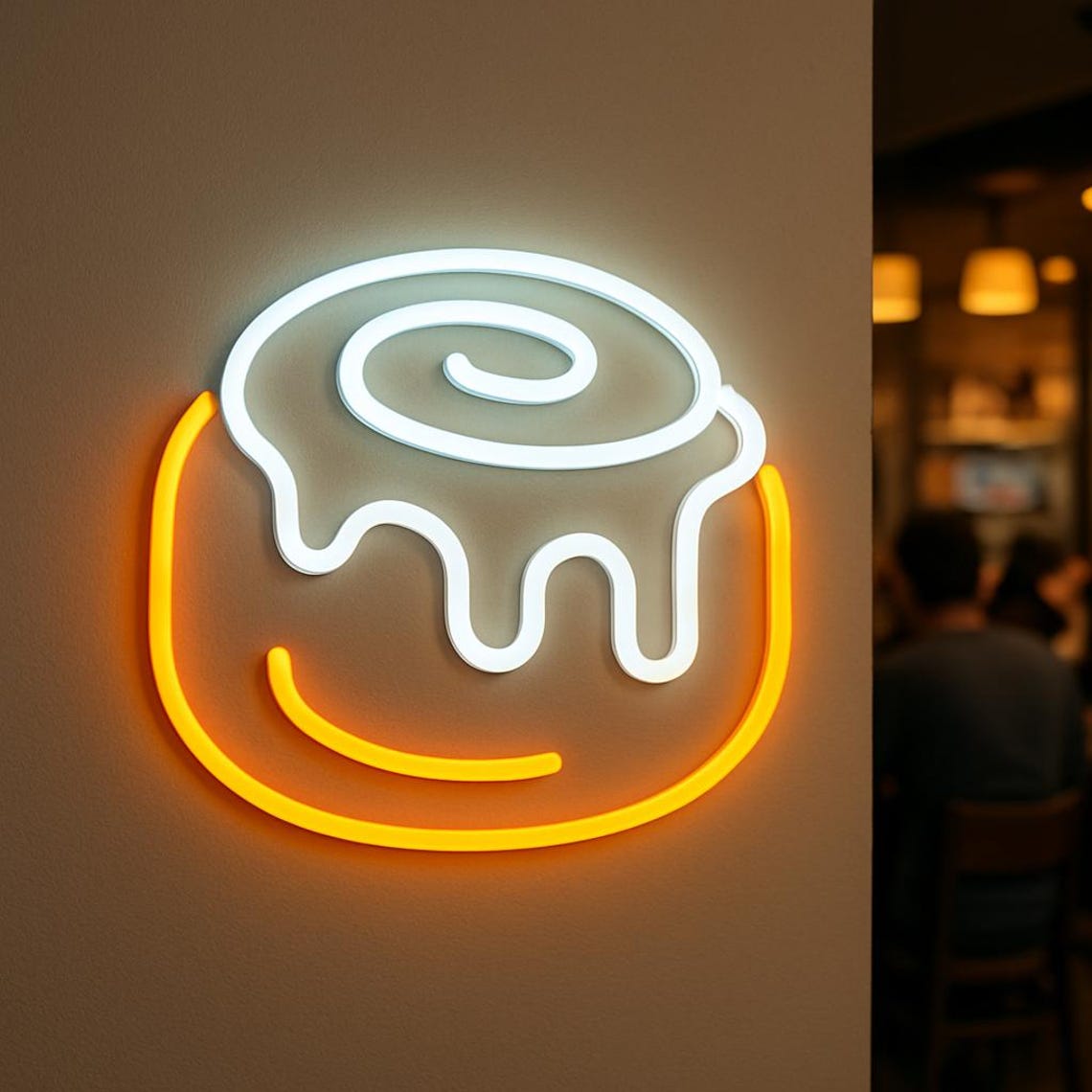 Cinnabon Neon Sign. Cafe Light. Bakery Led Sign. Cinnabon With Cinnamon ...