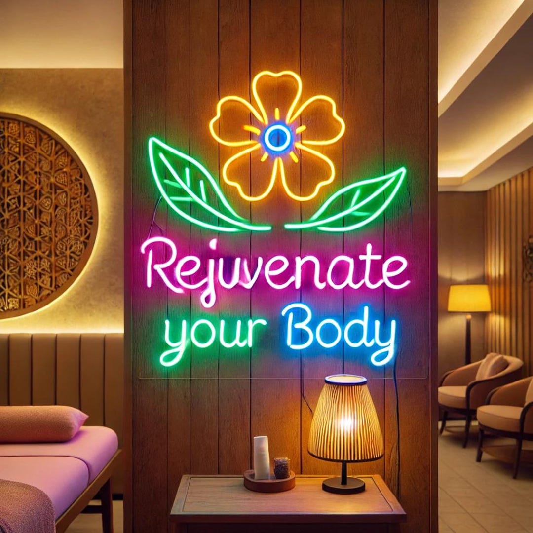 Custom Massage Neon Sign. Relax and Unwind, Breathe Relax Heal, Let the ...