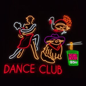Dance Club Neon Sign, Dance Club Neon Led Light Sign, Dance Club Led ...