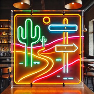Cowboy LED Neon Sign. Cowboy Party Decor. Wild West Saloon, Wanted ...