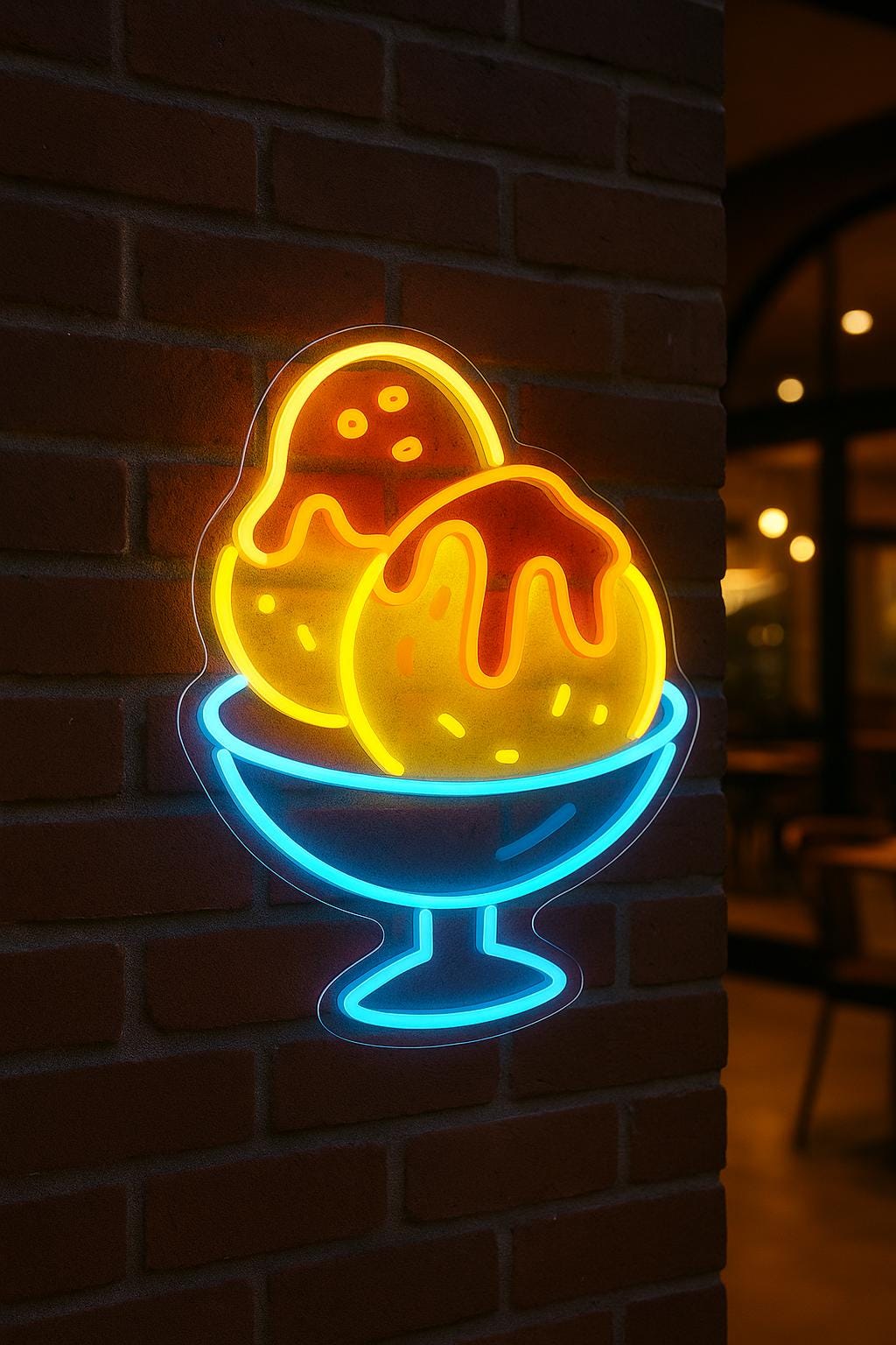 Frozen Desserts Neon Sign. Ice Cream Led Sign. Cafe Neon Light. Gift ...
