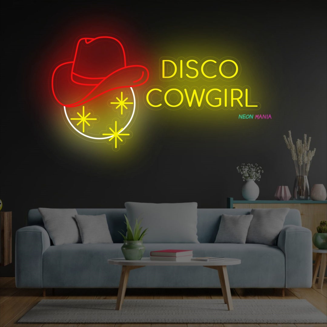 Disco Cowgirl Neon Sign, Disco Ball Led Light, Party Decorations, Disco ...