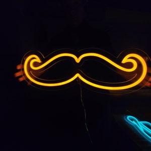 Mustache Neon Sign, Barbershop Led Neon, Barber Salon Led Light, Custom ...
