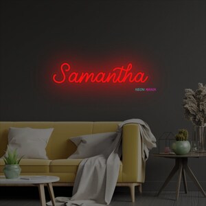 Samantha Name Neon Sign Samantha Led Neon Sign Custom Name | Etsy