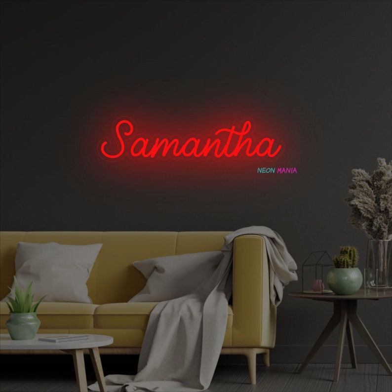 Samantha Name Neon Sign Samantha Led Neon Sign Custom Name | Etsy