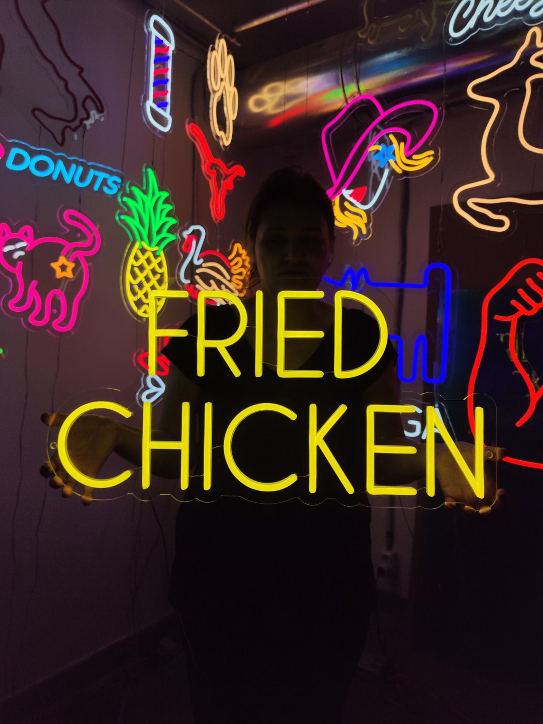 Fried Chicken Neon Sign, Chicken Neon Light, Fried Chicken Light Sign ...