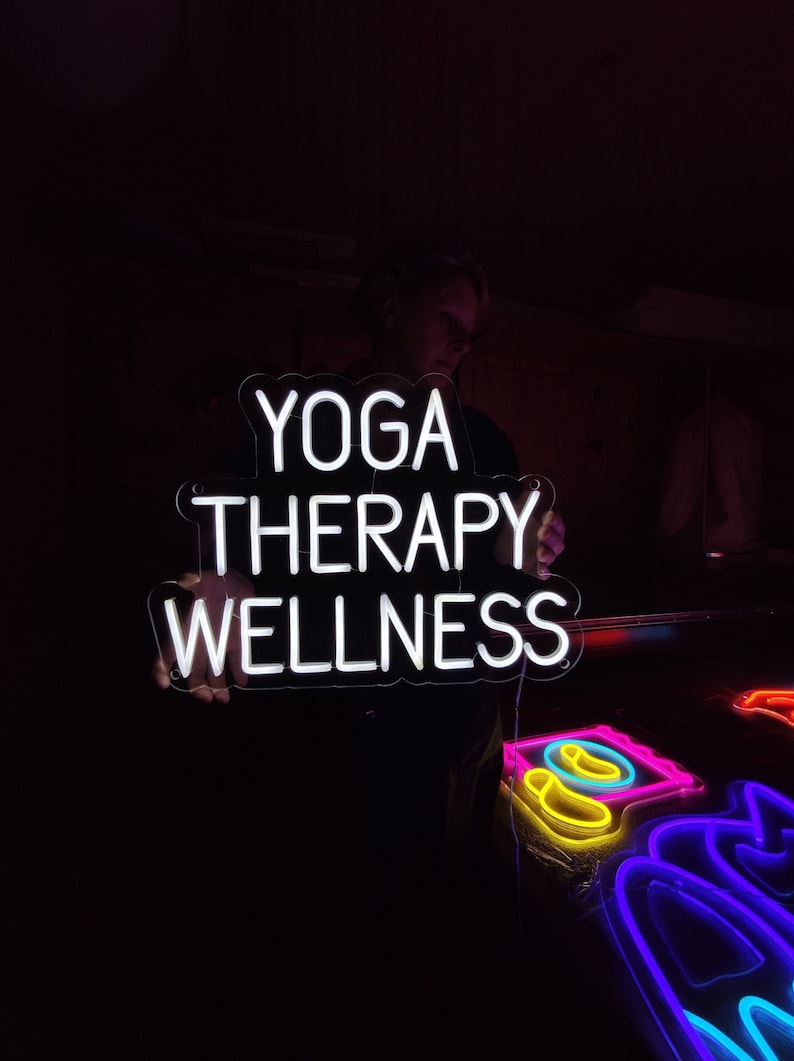 Yoga Therapy Wellness Neon Sign, Yoga Led Decor, Custom Yoga Therapy ...