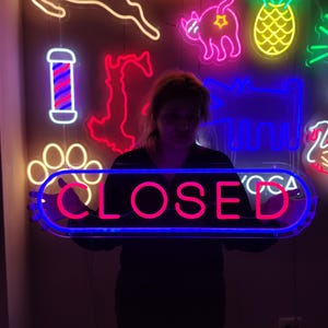 Closed Neon Sign | Flashing On\off Sign | Custom Shop Decor - Etsy