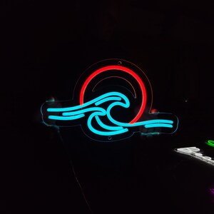 Sun Behind Waves Neon Sign, Sunset Neon Light, Sunrise Led Light ...