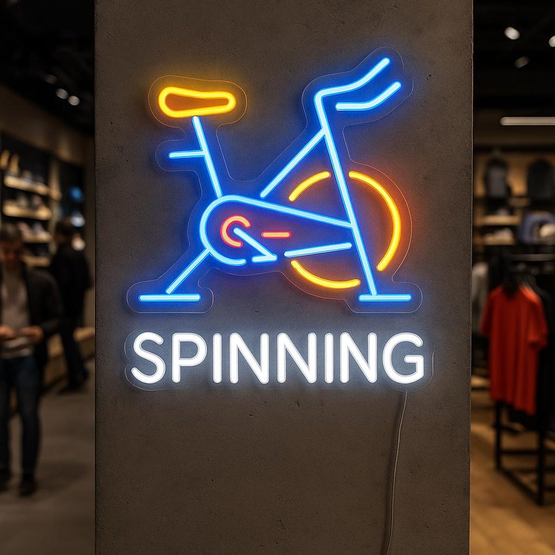 Spinning Neon Sign. Spinbike LED Decor. Cardio Workout Neon Decor ...